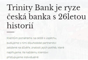 Trinity Bank recenze: Proč se (ne)vyplatí? | ŽijÚspěšně.cz